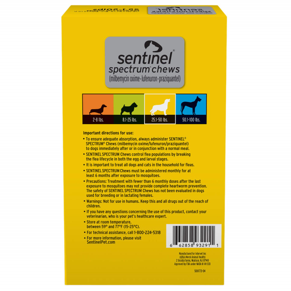Sentinel® Spectrum® Chews | 6 in 1 Protection: fleas, heartworm ...