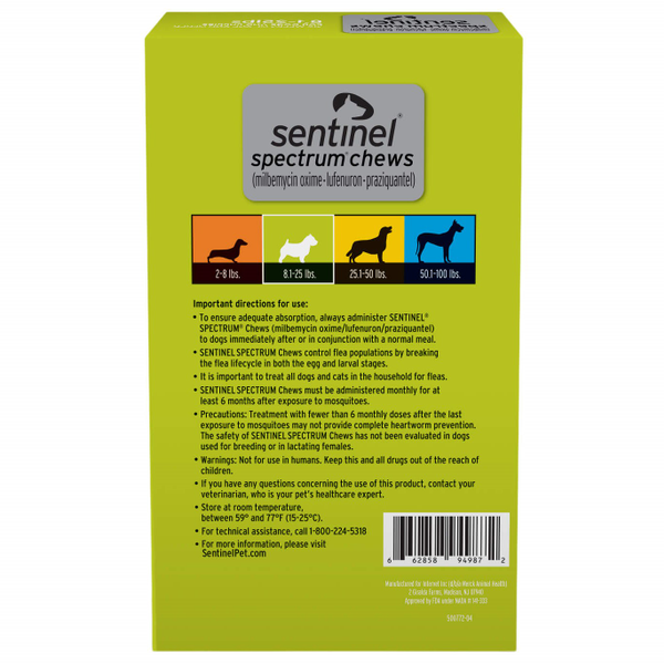 Sentinel® Spectrum® Chews | 6 in 1 Protection: fleas, heartworm ...
